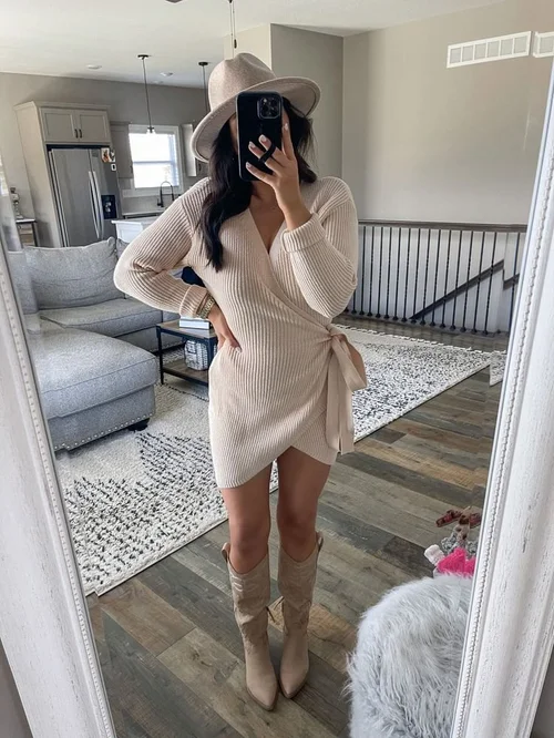 22+ Insanely Chic Sweater Dress Outfit Ideas You Must Copy This Winter ...