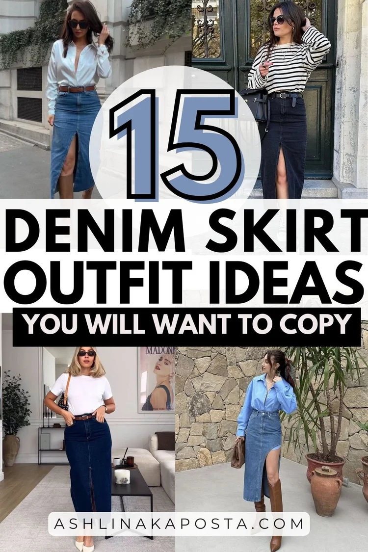 15+ simple denim skirt outfit ideas you will want to wear this Fall ...