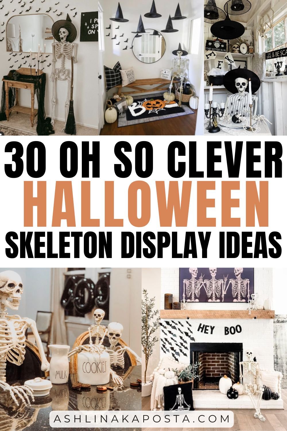 30+ Chic and Clever Halloween Skeleton Decor Display Ideas — ASHLINA ...
