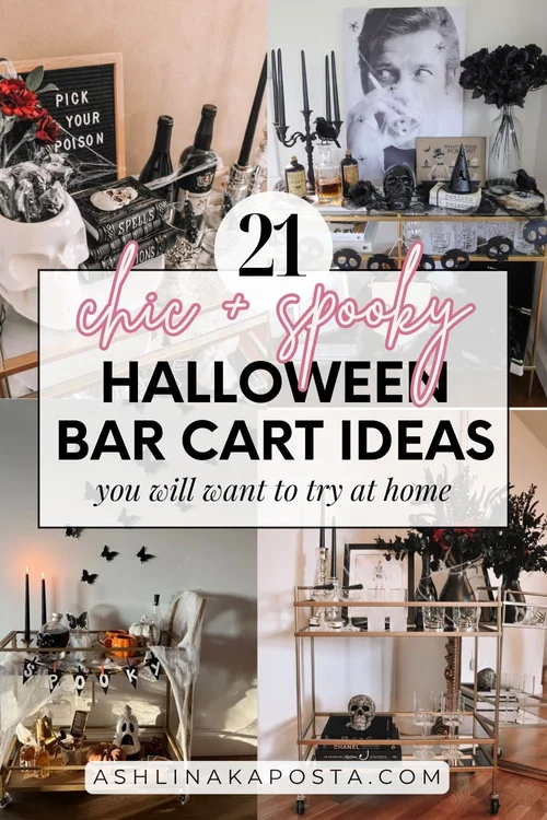 21 Chic + Spooky Halloween Bar Cart Ideas You’ll Want to Copy — ASHLINA ...