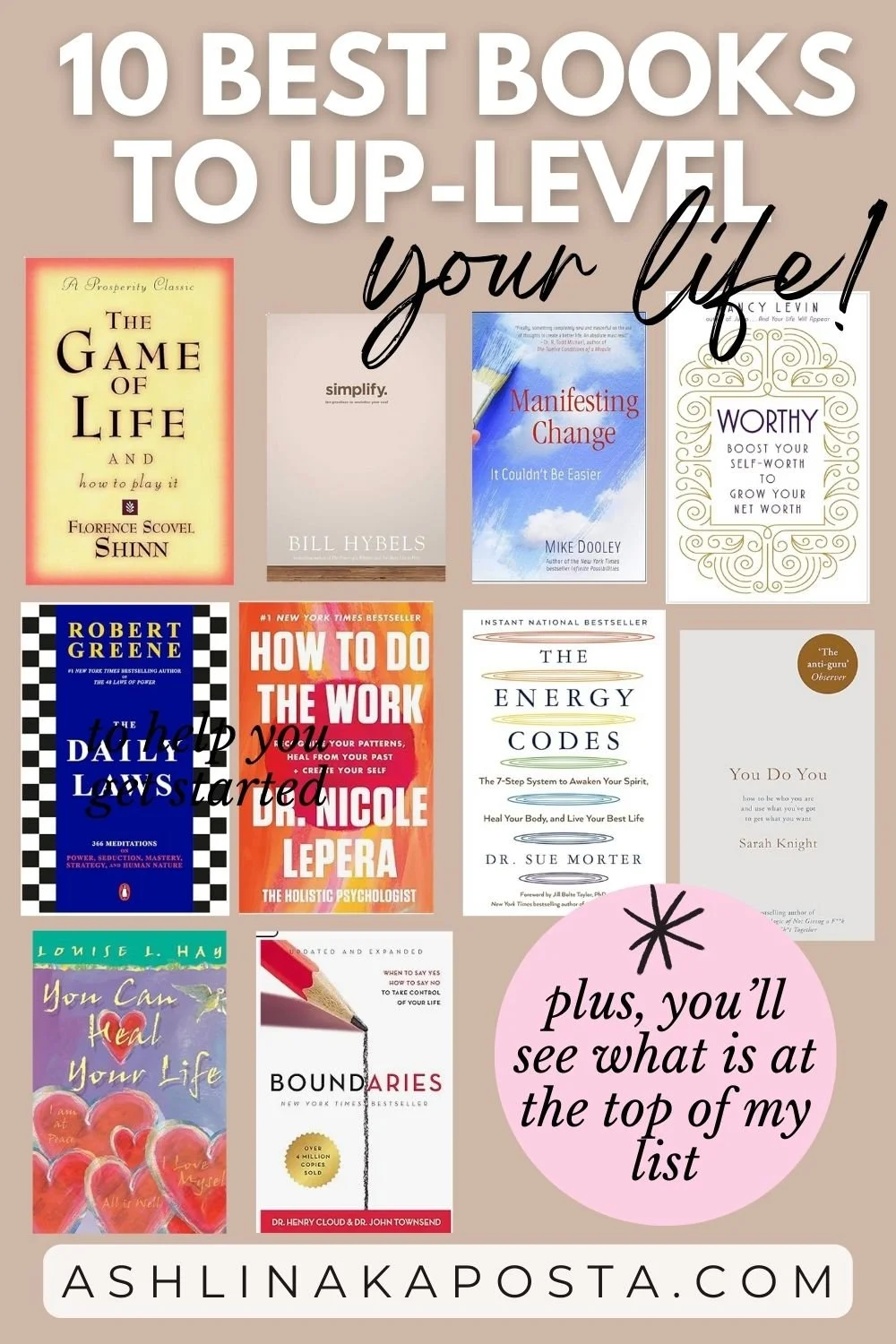 10 books you should read to level up your life — ASHLINA KAPOSTA