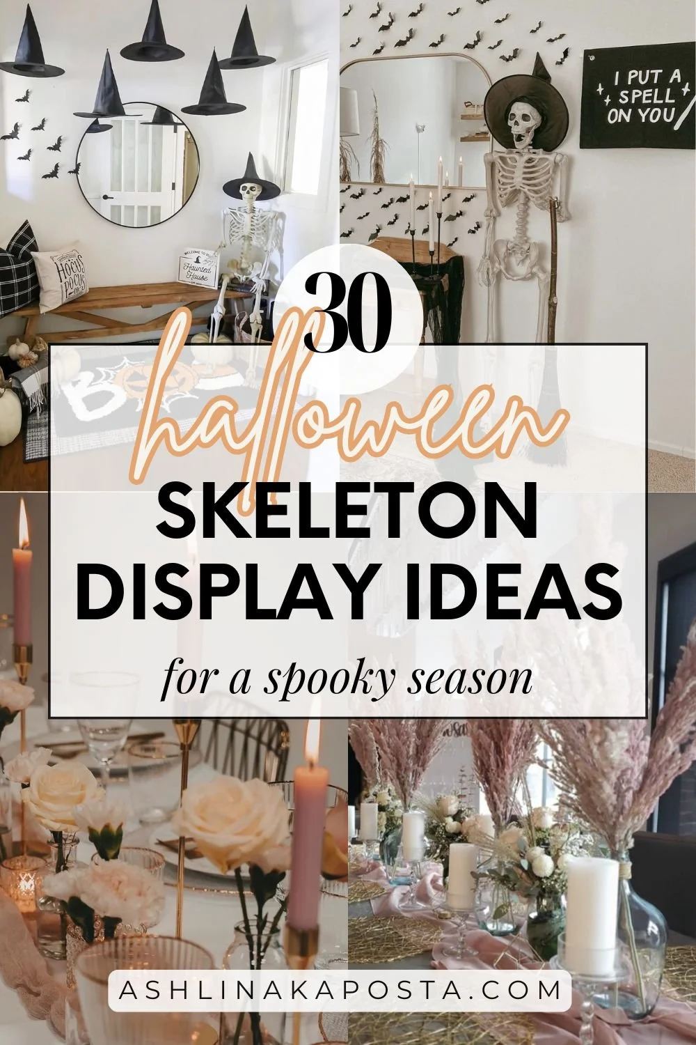 30+ Chic and Clever Halloween Skeleton Decor Display Ideas — ASHLINA ...