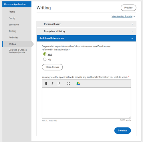 How to Use the Common App Additional Information section and Challenges ...