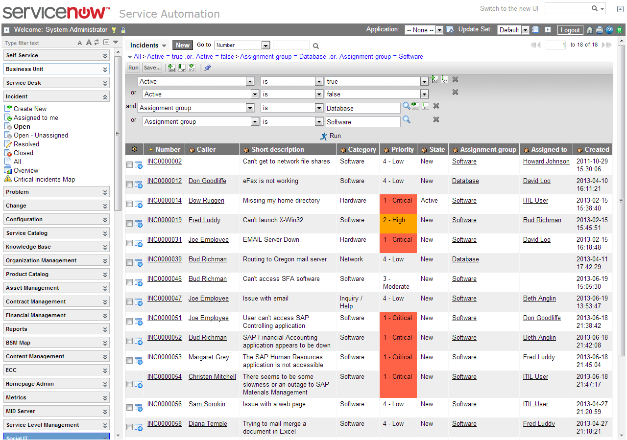 Top Level and Dependent Conditions — ServiceNow Elite