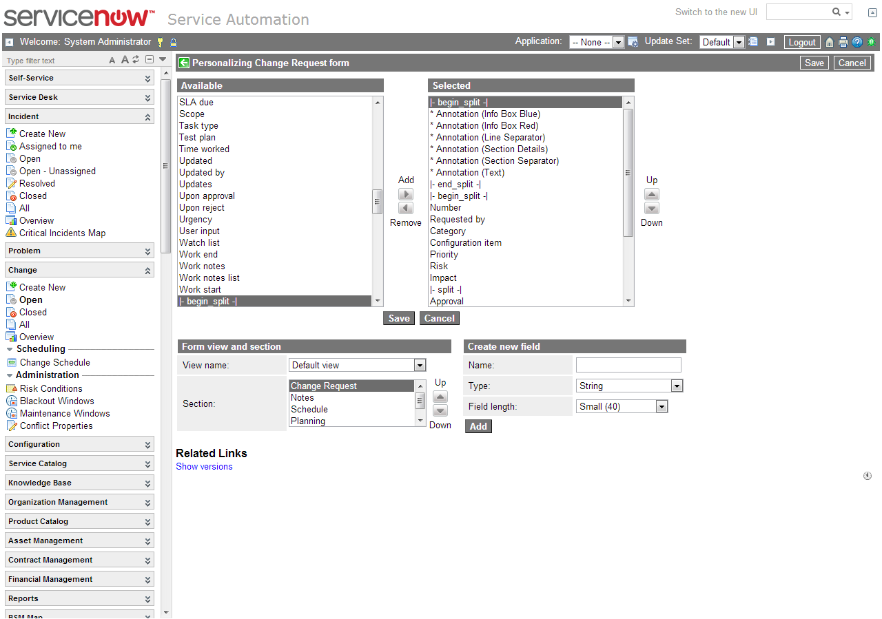 Form Annotations — ServiceNow Elite