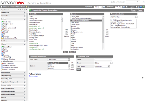Form Annotations — ServiceNow Elite