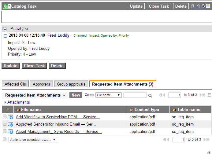 Attachments Related Lists — ServiceNow Elite