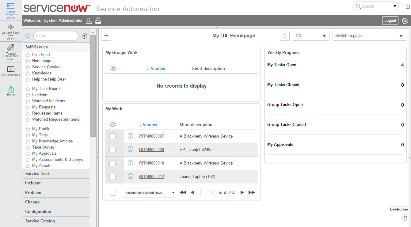 Weekly Progress Gauge — ServiceNow Elite