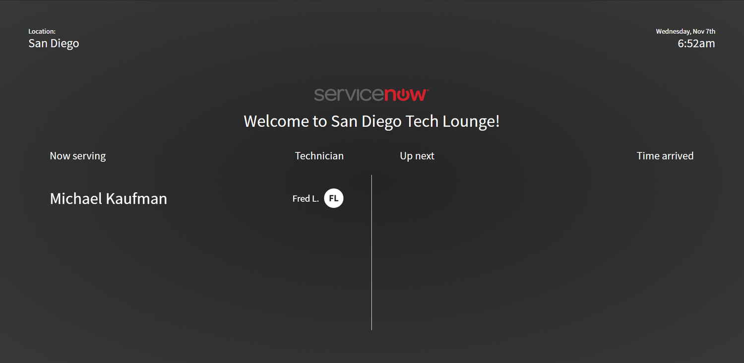 Walk-up Experience — ServiceNow Elite