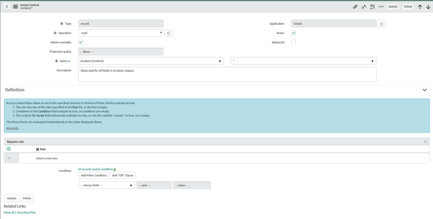 Access Controls — ServiceNow Elite