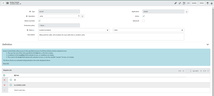 Access Controls — ServiceNow Elite