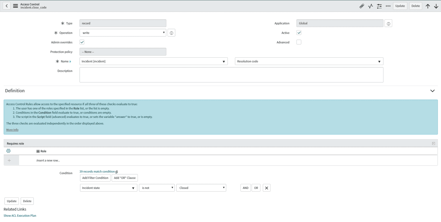 Access Controls — ServiceNow Elite