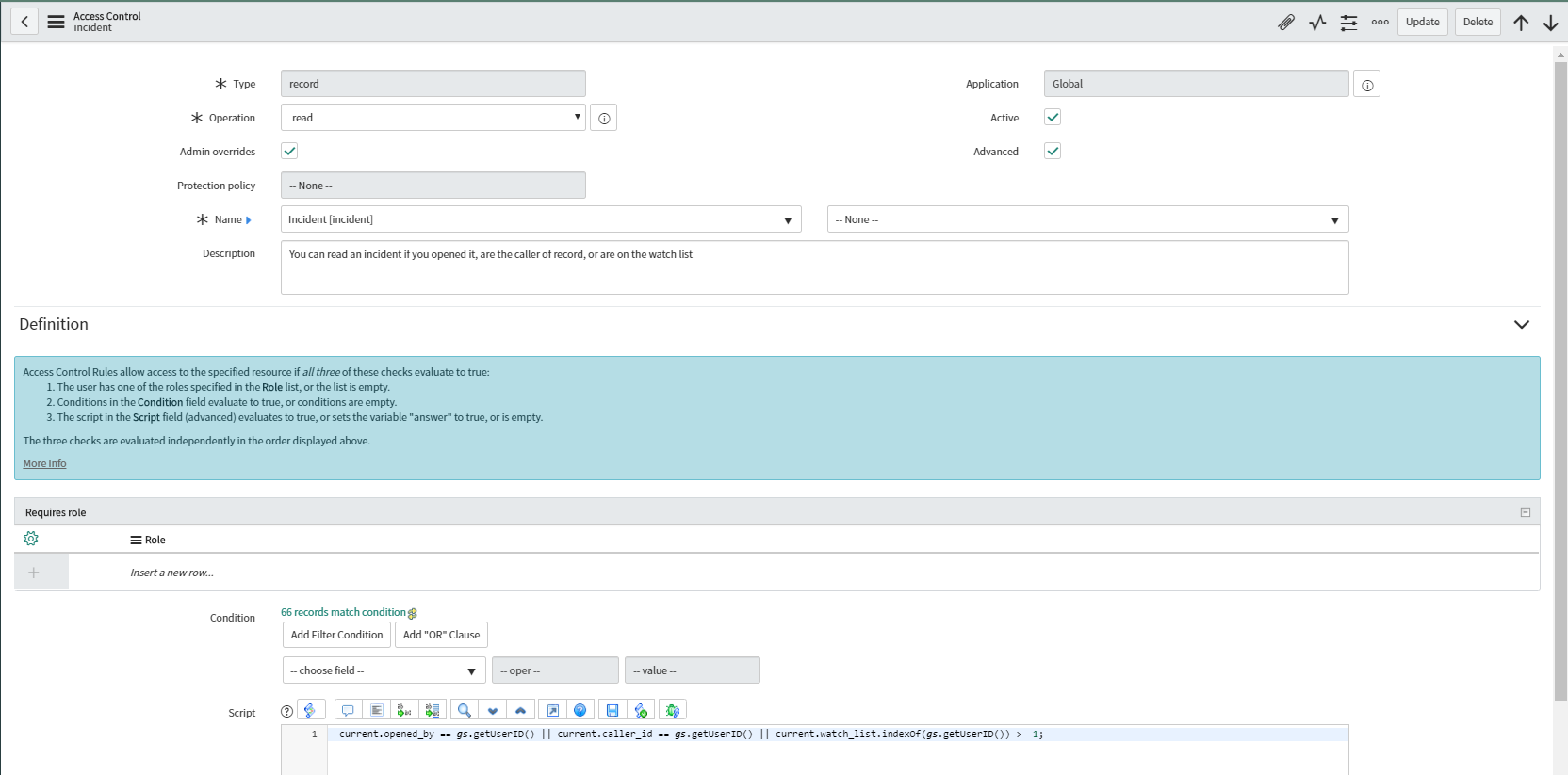 Access Controls — ServiceNow Elite