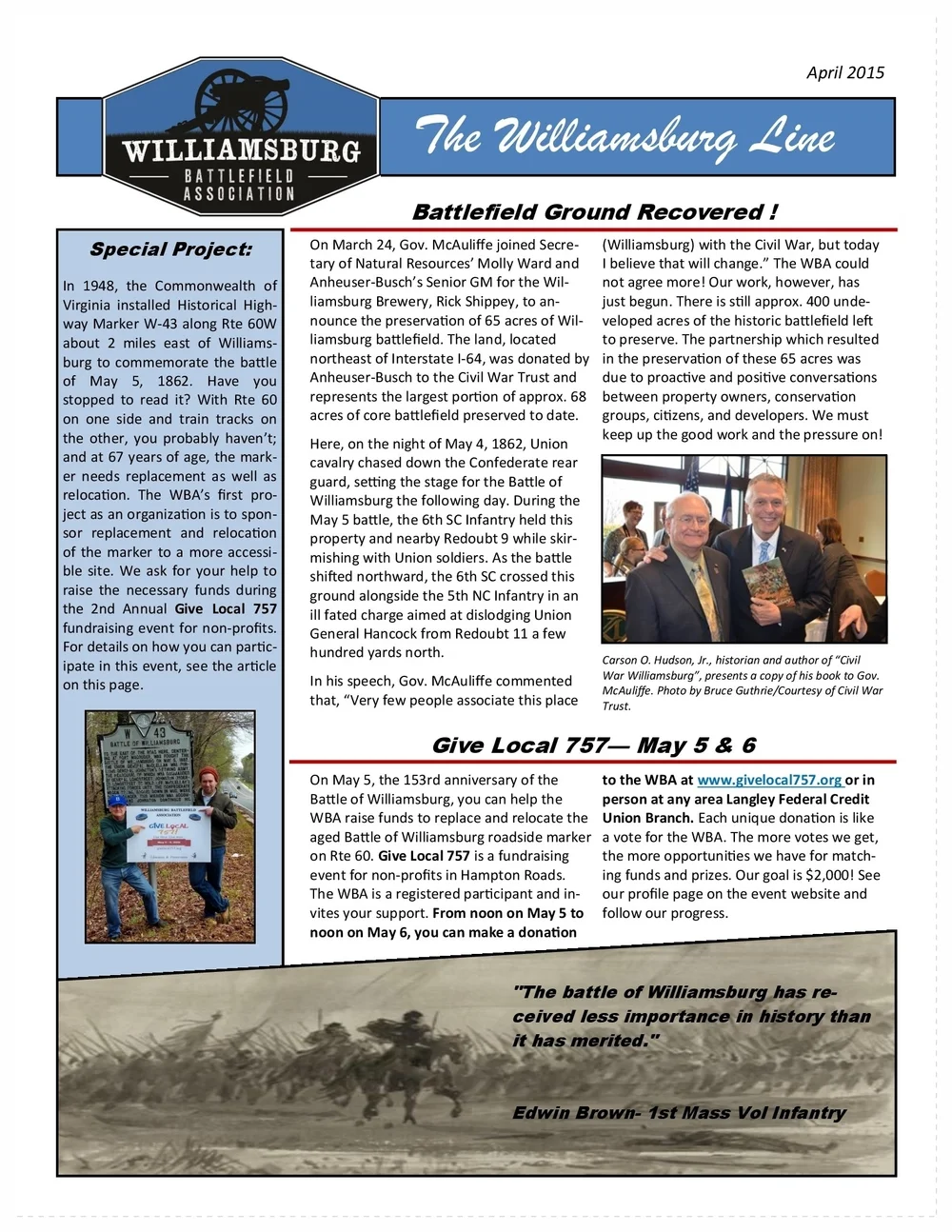 What We Offer — Williamsburg Battlefield Association