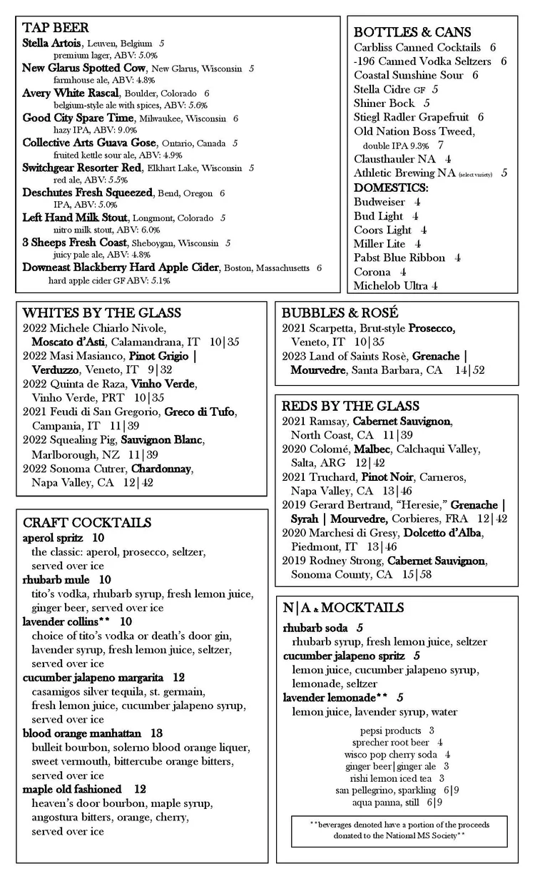 menu — Paddock Club Elkhart Lake