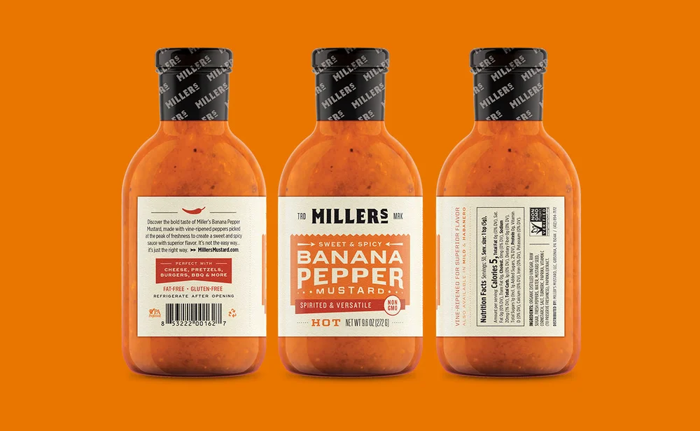 Miller's Banana Pepper Mustard — Hampton Hargreaves / Design for Print ...