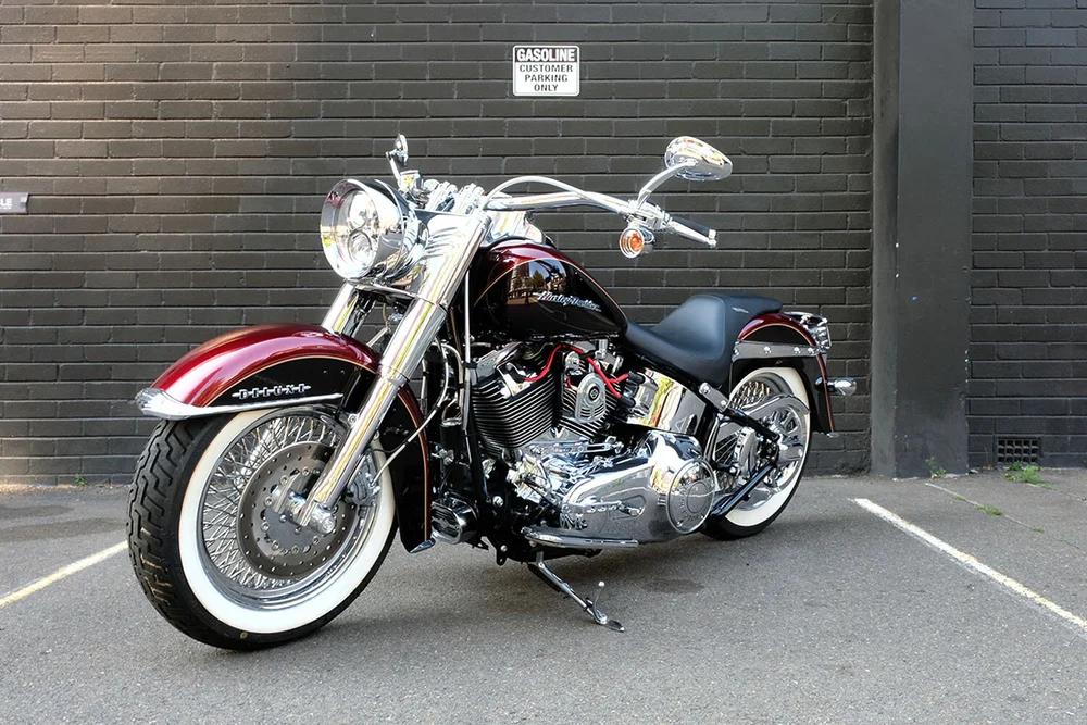 Flat Black Heritage Softail Deluxe
