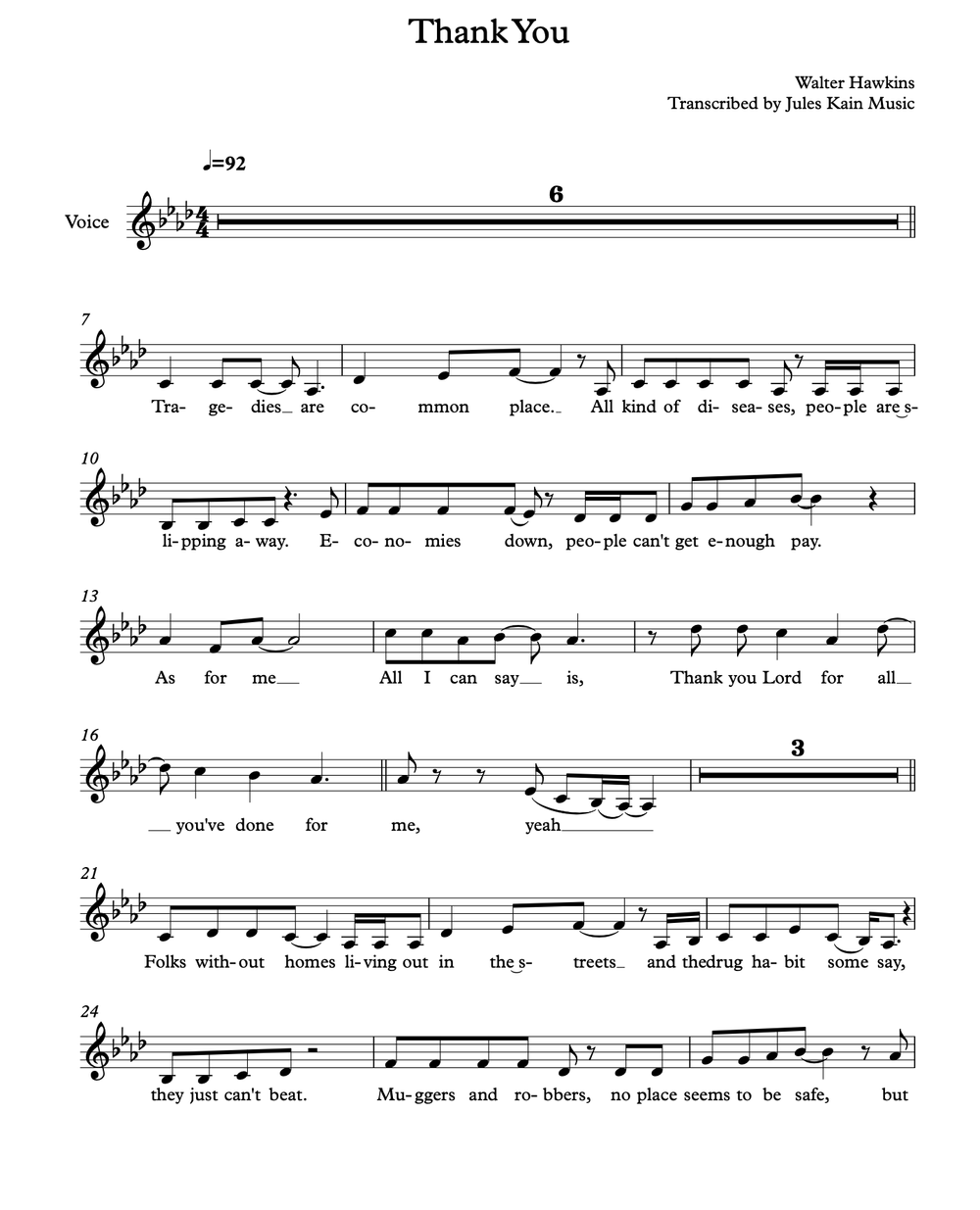 Tramaine Hawkins - Changed - Sheet Music - Piano, Voice, Choir — Jules ...