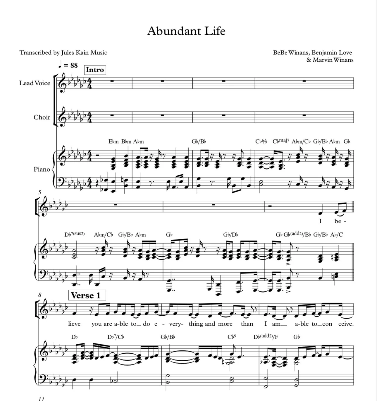 Choir Parts for Gospel Songs - SATB — Jules Kain Music