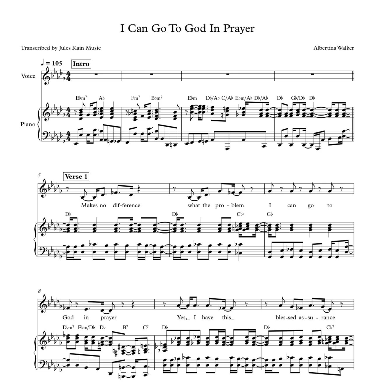 Gospel Sheet Music Transcriptions - Gospel Chord Charts - Choir Parts ...