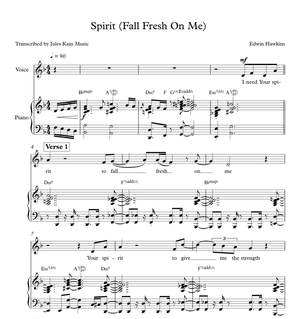 Custom Ordered Gospel Sheet Music — Jules Kain Music