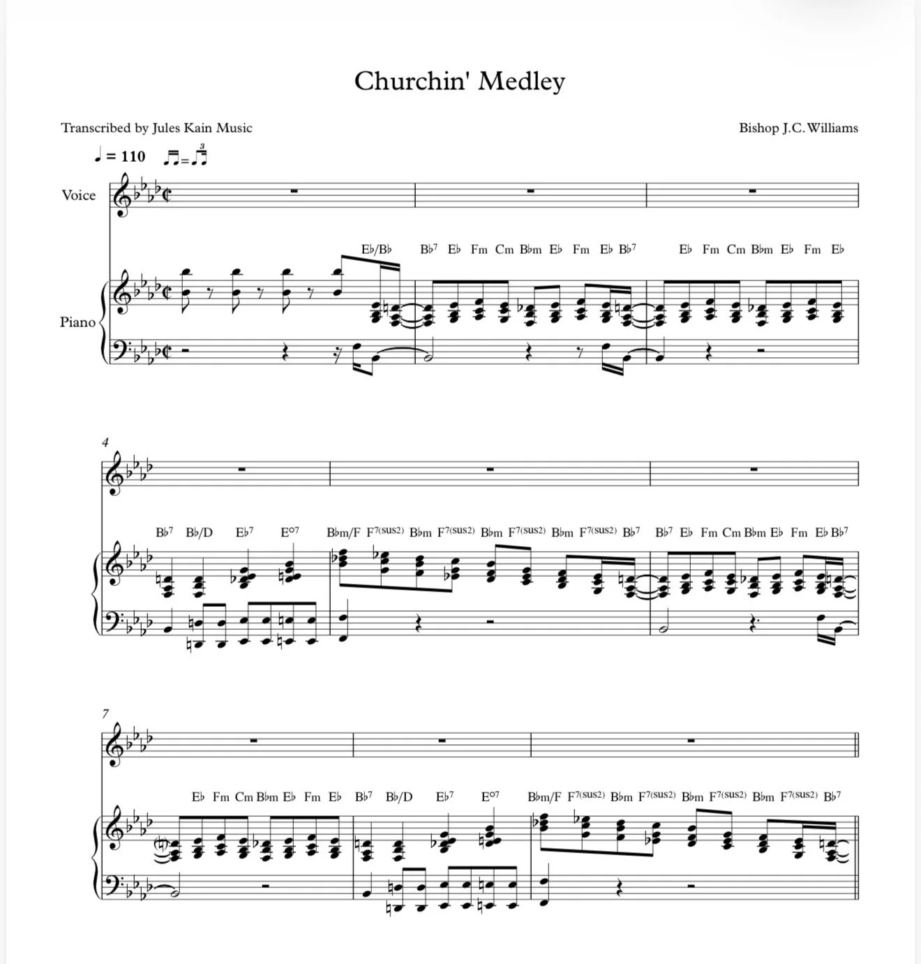 Gospel Sheet Music Transcriptions - Gospel Chord Charts - Choir Parts ...
