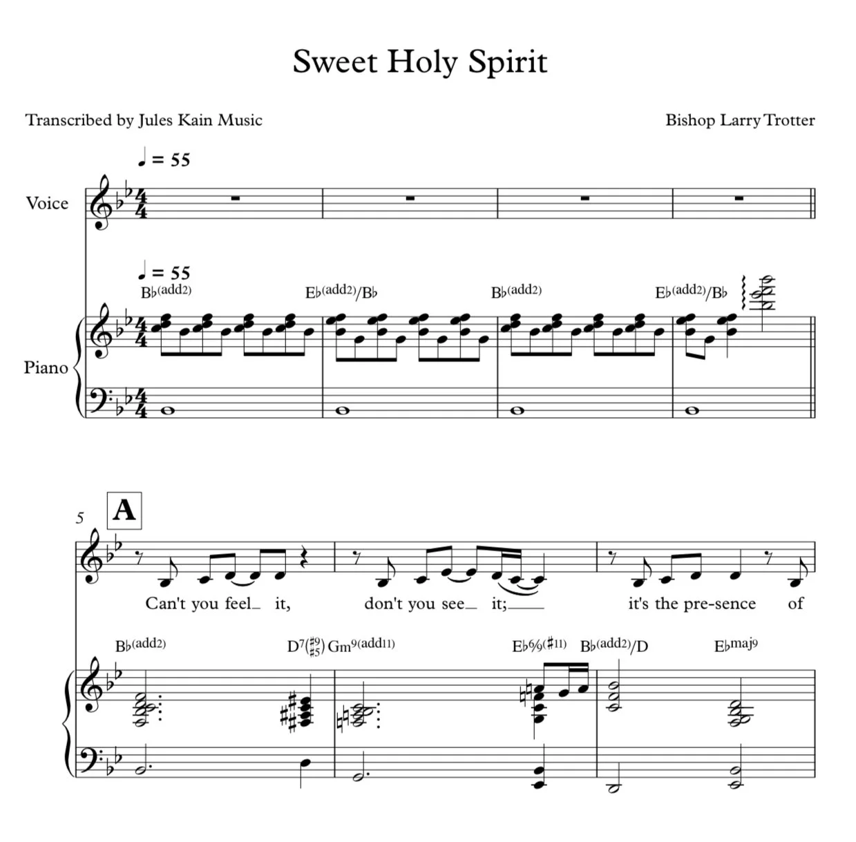 Custom Ordered Gospel Sheet Music — Jules Kain Music