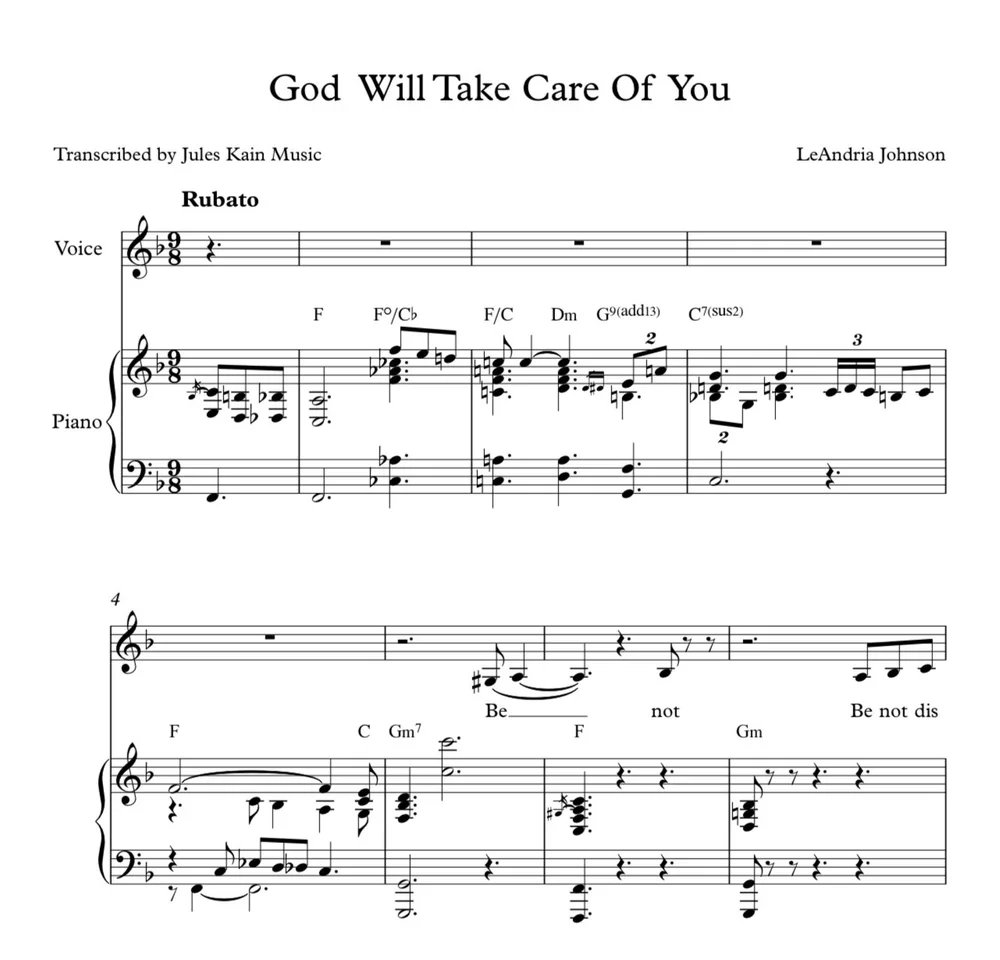 Custom Ordered Gospel Sheet Music — Jules Kain Music