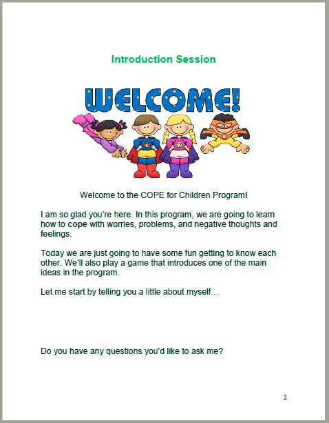 Sample Student Manuals/Workbook Pages — COPE Creating Opportunities for ...