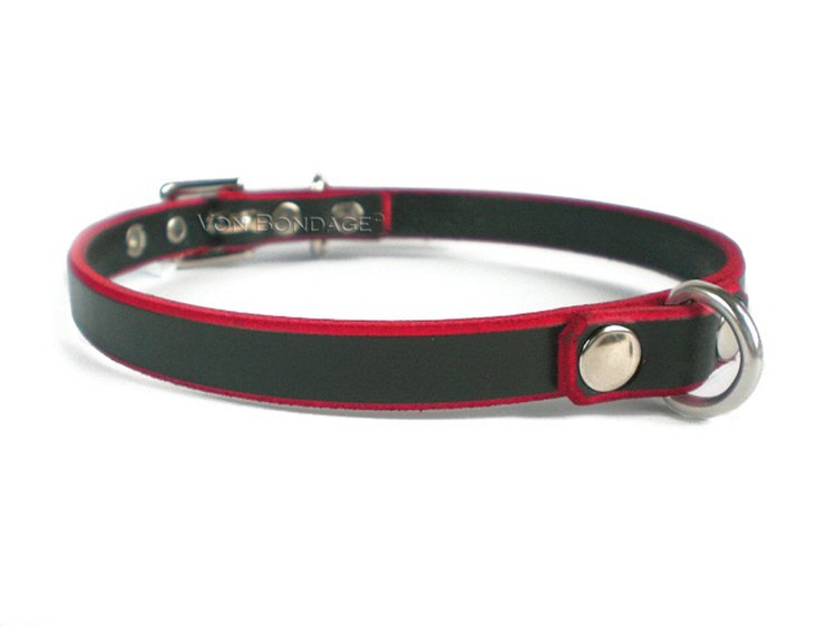 Discreet BDSM Day Collar with Small Dee Ring