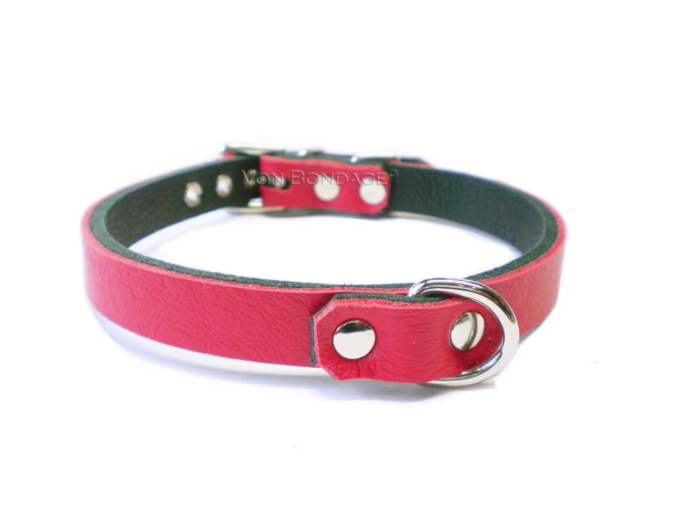 Discreet BDSM Day Collar with Small Dee Ring
