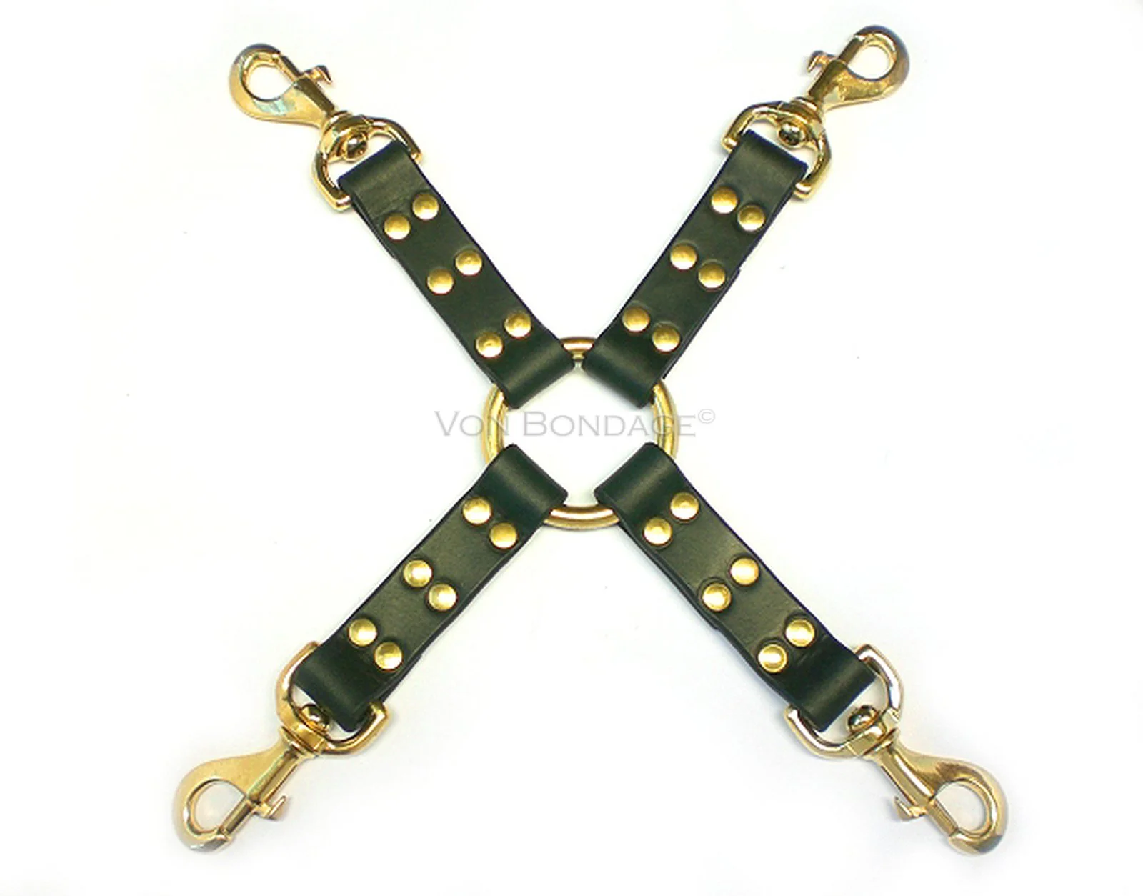Leather Hogtie Restraint with 2" Brass Ring