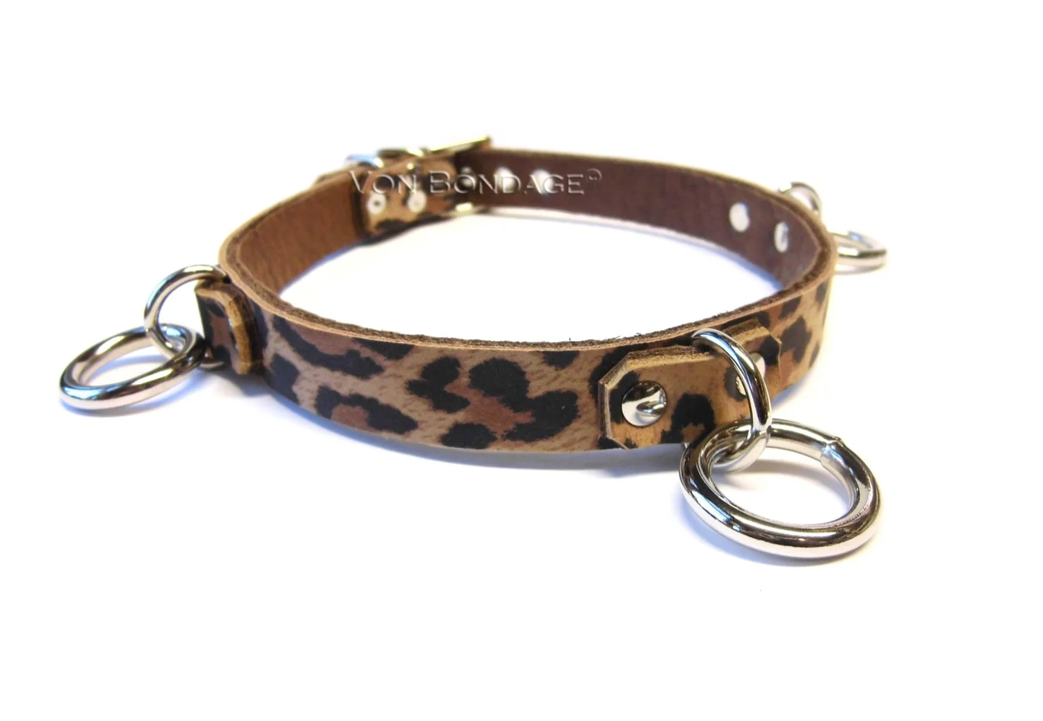 Lockable slave Collar with 3 Rings