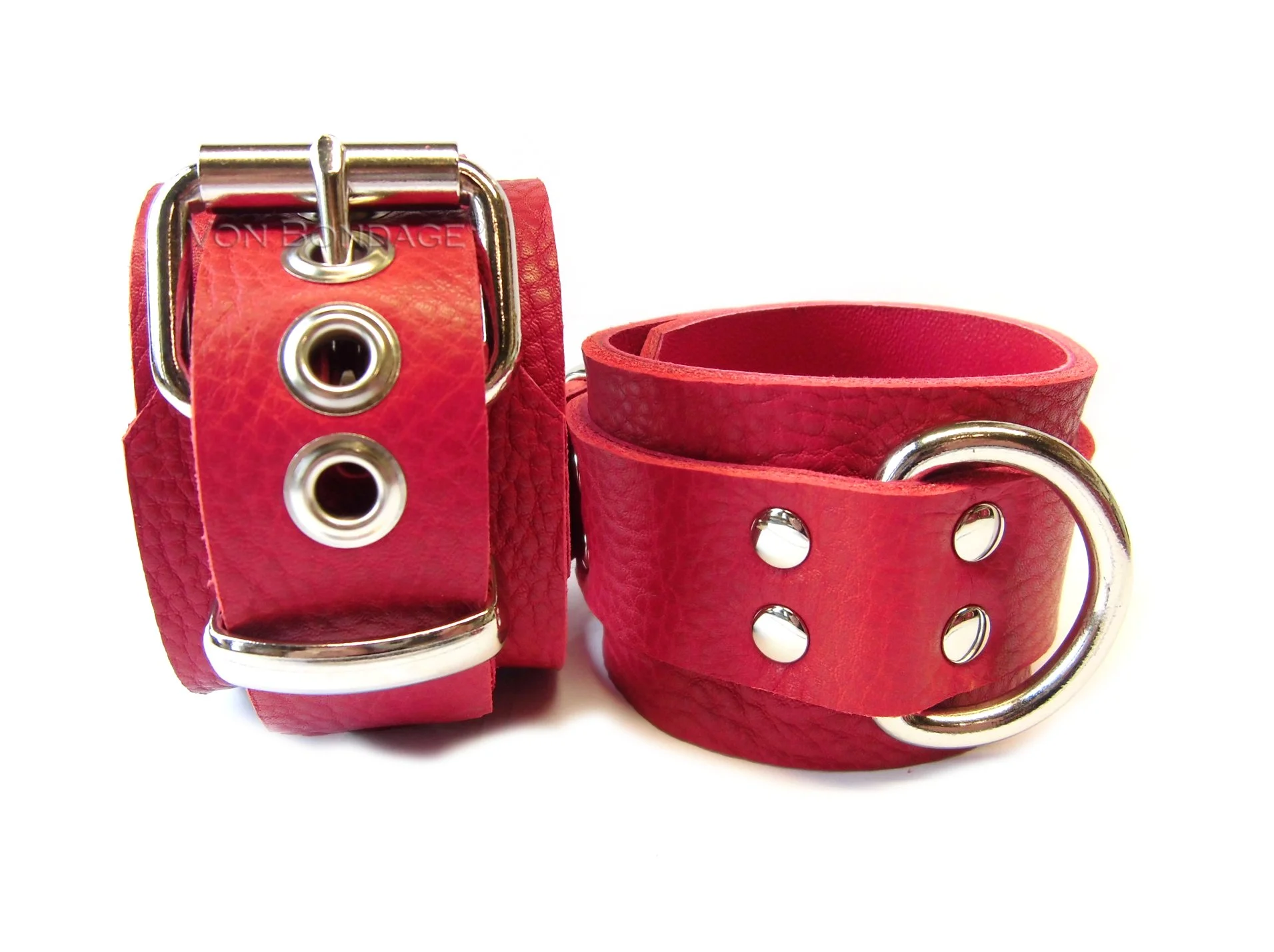 Leather Bondage Restraints with Strong Dee Rings