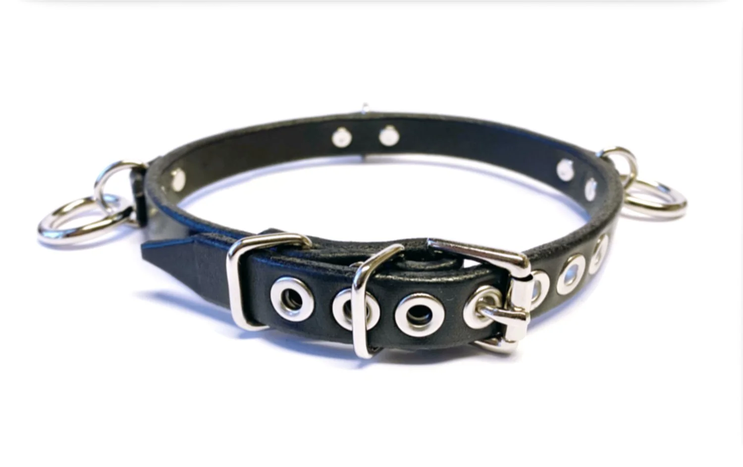 Lockable slave Collar with 3 Rings — Von Bondage