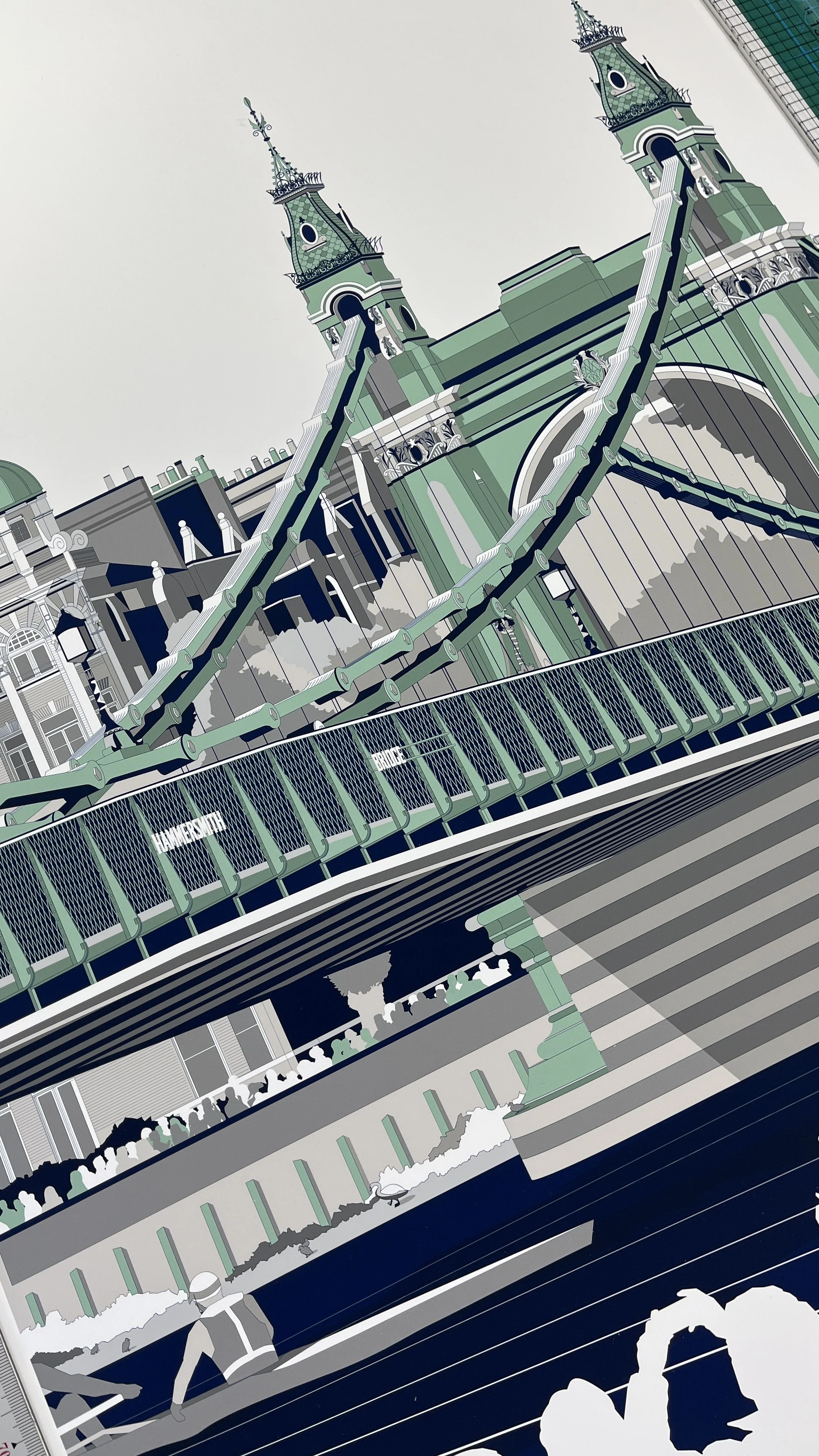 'The Boat Race at Hammersmith' Limited edition print — Rachel Hunt ...