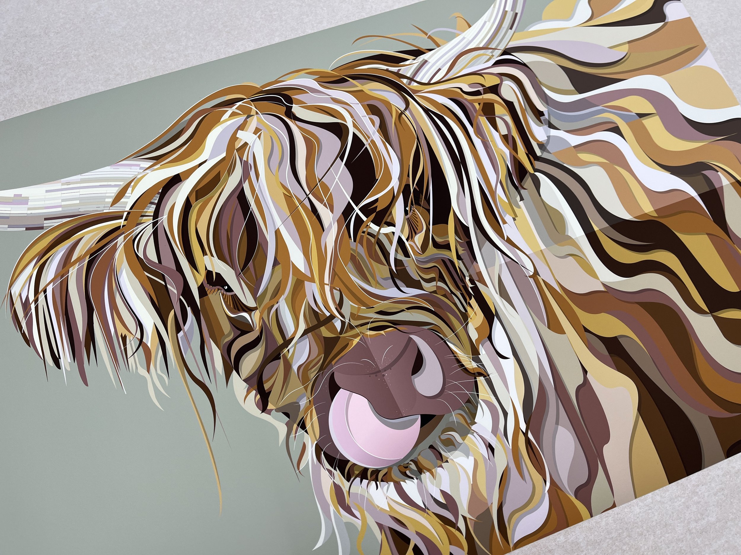 'Cheeky Cow' Highland Cow Limited edition print — Rachel Hunt ...