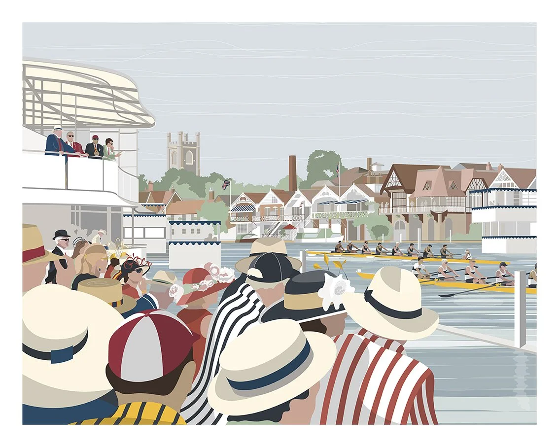 'The Finish Line' Henley Royal Regatta limited edition print by Rachel ...