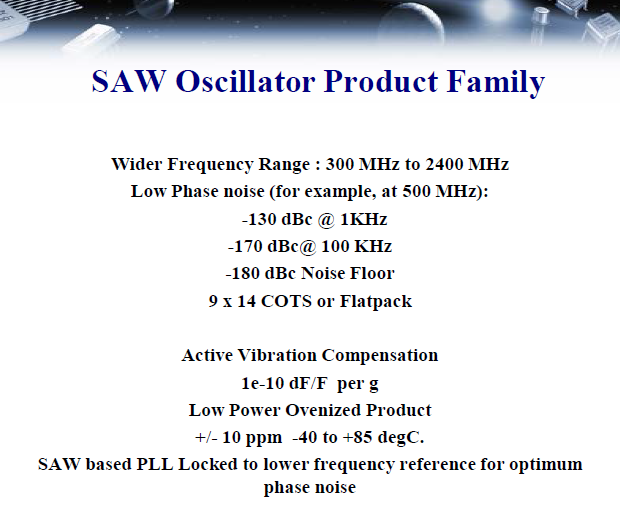 SAW Oscillators — Schoenduve Corporation Signal Integrity