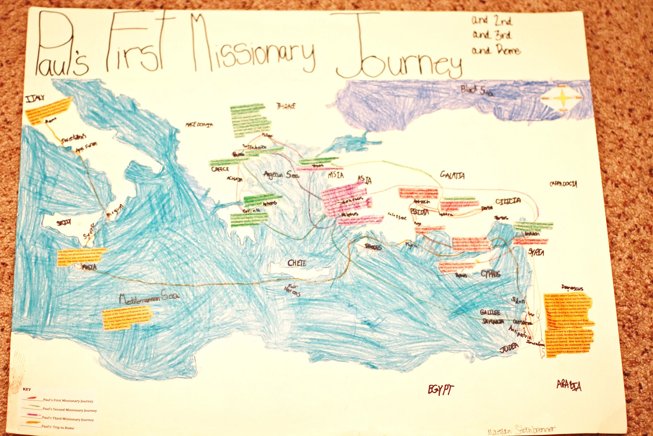 Missionary Map Project | Paul’s Journey to Rome — Tiaras & Tantrums