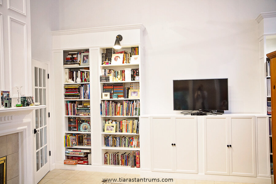 How to Build DIY Built-In Bookcases from IKEA Billy Bookcases — Tiaras ...
