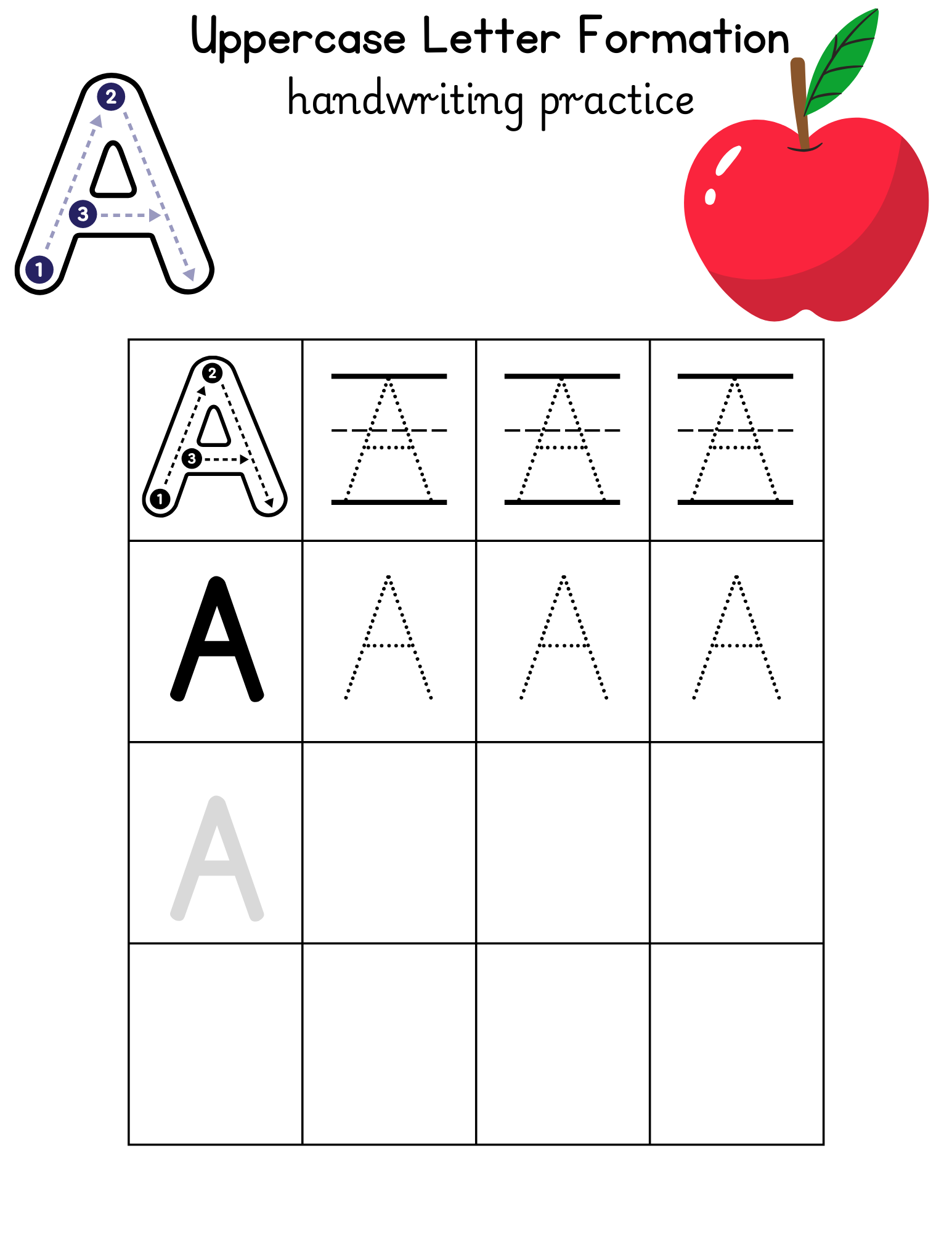 Uppercase Letter Tracing Worksheets ~ Free Preschool Printables ...