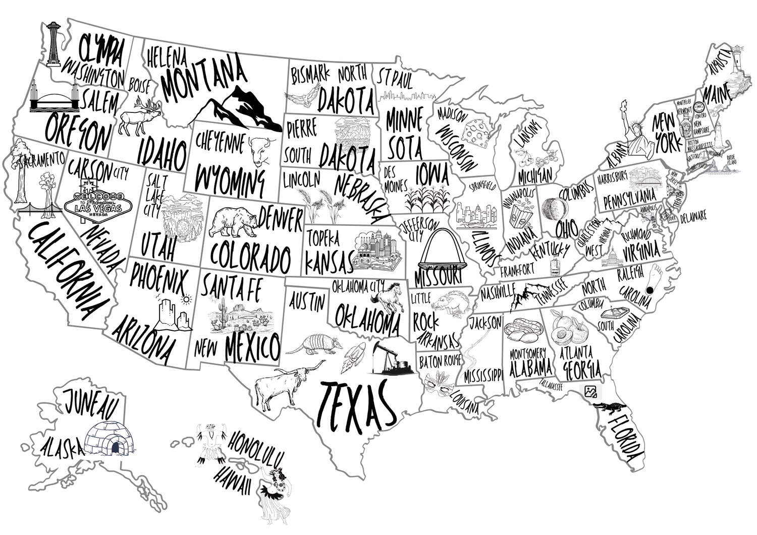 United States Blank Map Worksheet — Tiaras & Tantrums