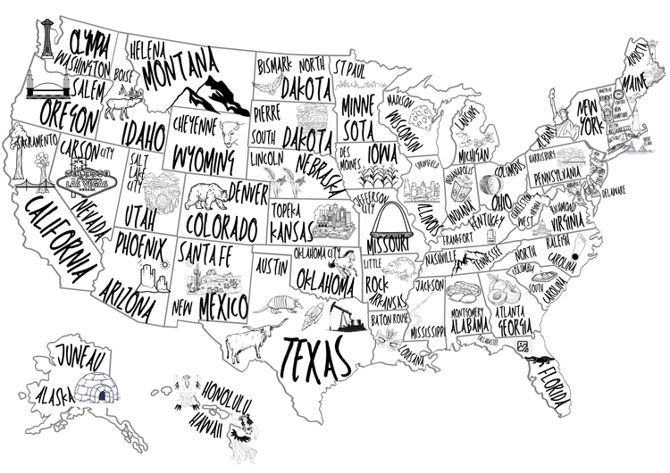 United States Blank Map Worksheet — Tiaras & Tantrums