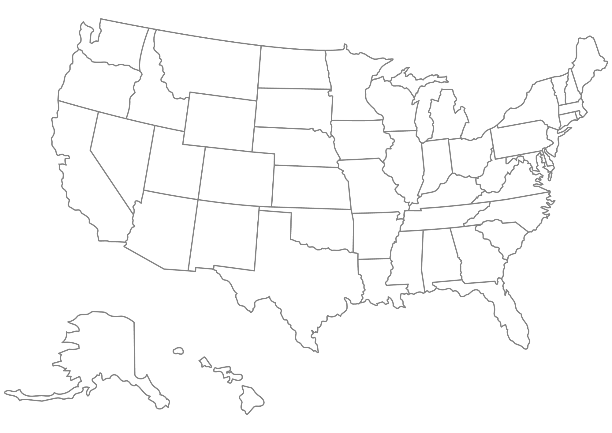 United States Blank Map Worksheet — Tiaras & Tantrums