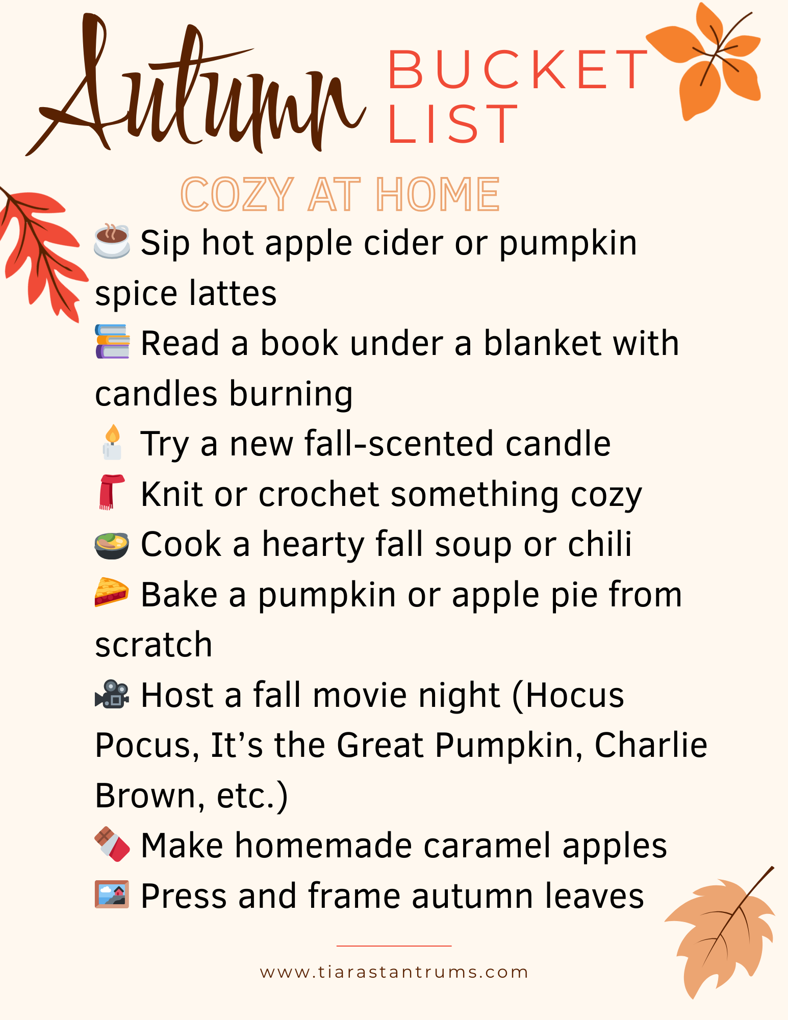 Ultimate Fall Bucket List — Tiaras & Tantrums