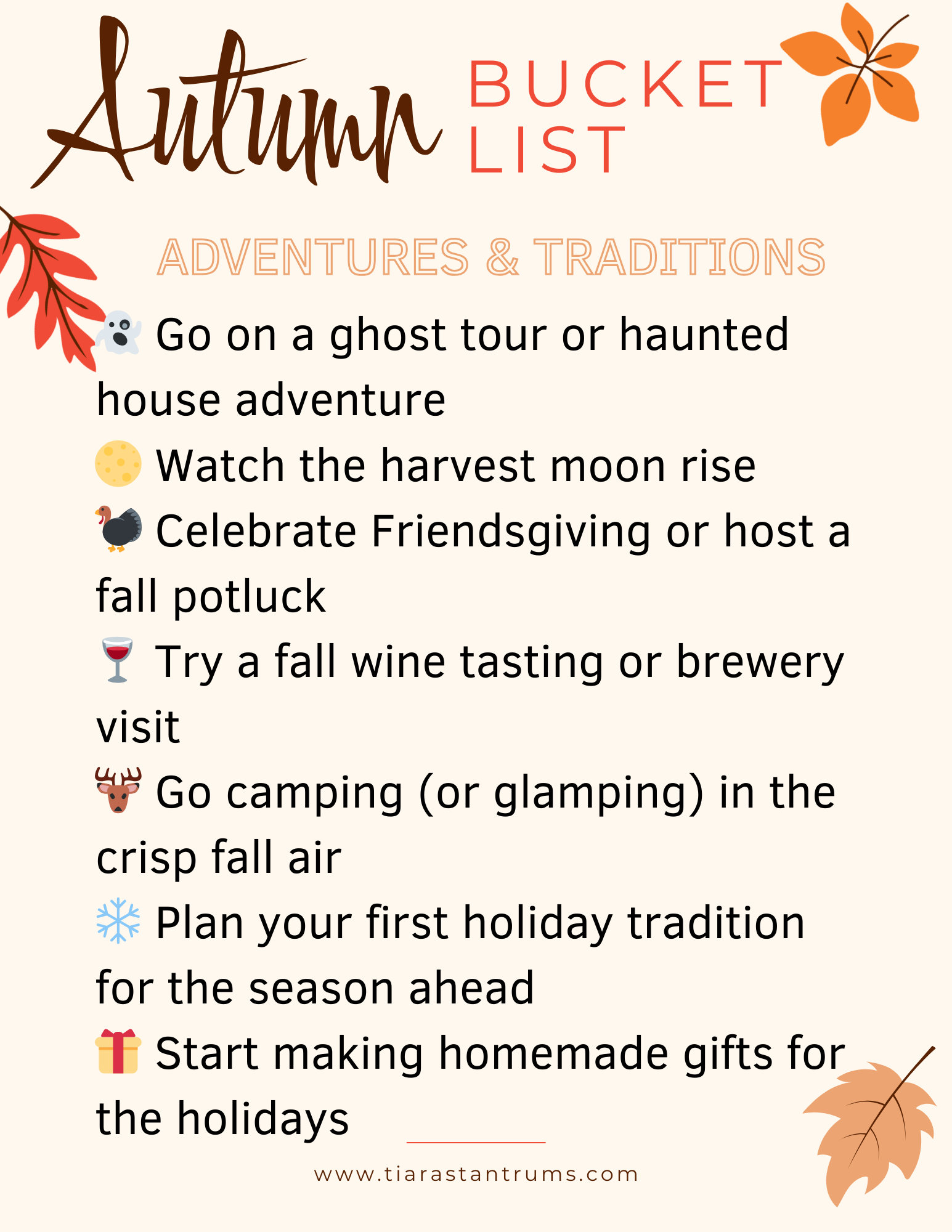 Ultimate Fall Bucket List — Tiaras & Tantrums