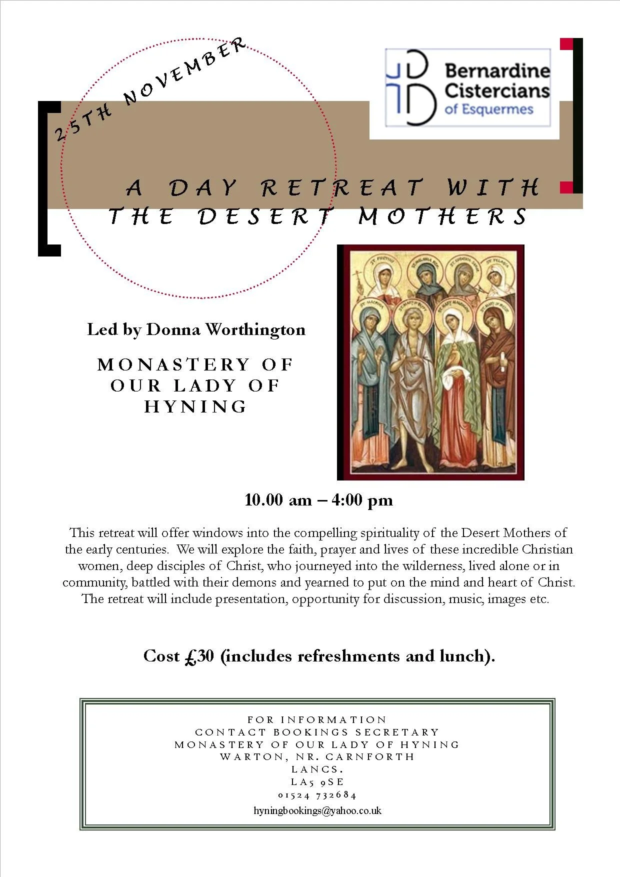 Programme — Bernardine Cistercians