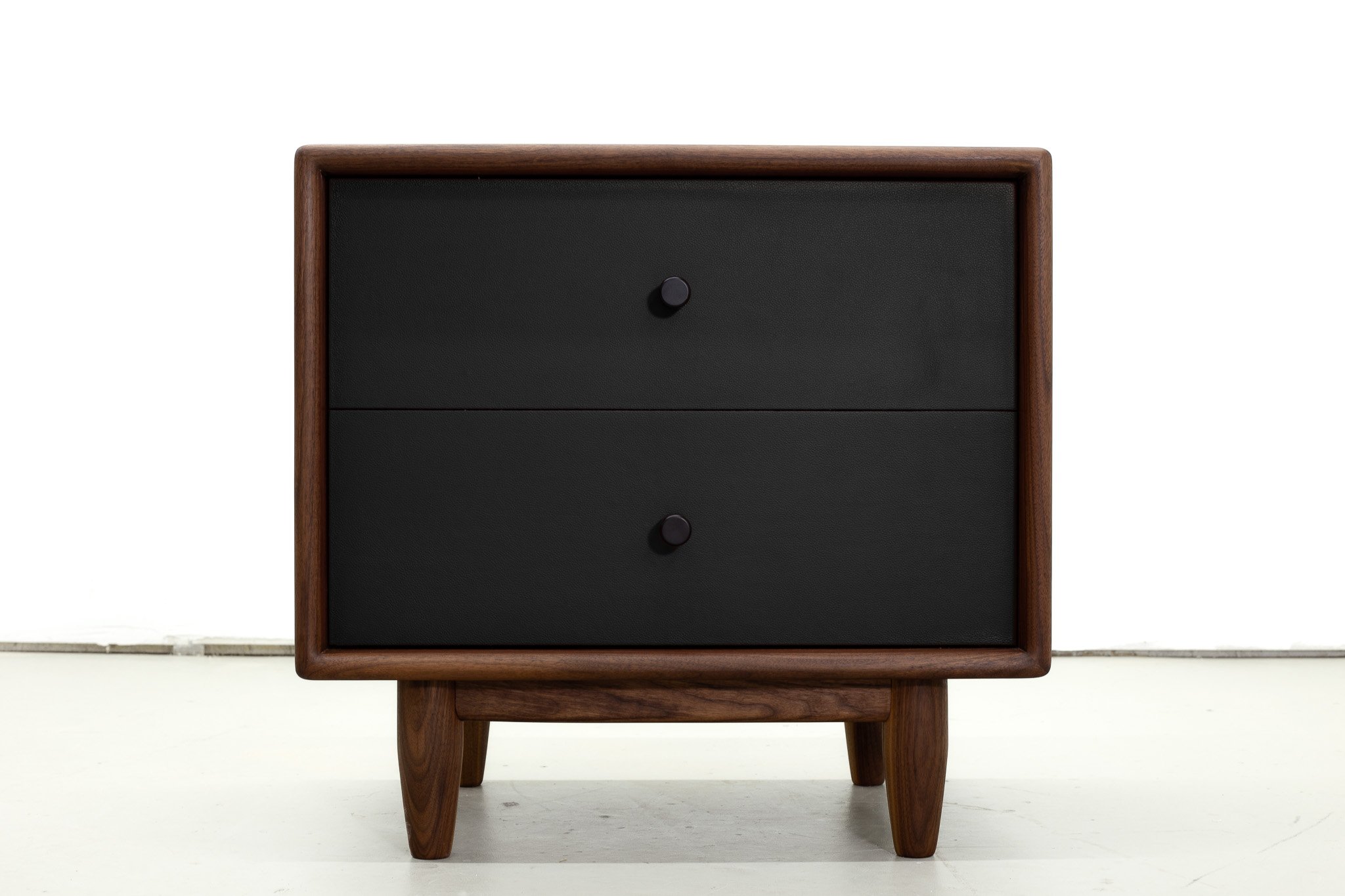 Walnut 2 drawer nightstand | Custom Fine Hardwood Furniture