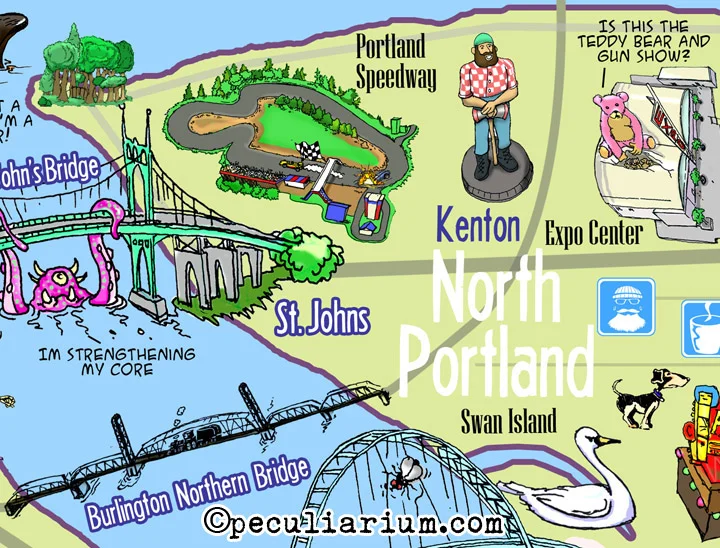 Funny Portland City Map — Peculiarium
